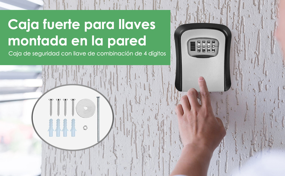 Caja de Seguridad para Llaves Montada En La Pared, Cajas para llaves con Codigo, Guarda Llaves ...