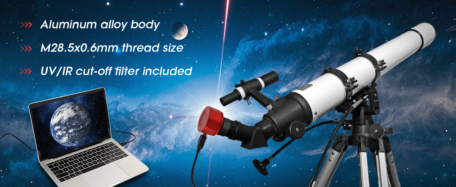 Amazon.com : Telescope Camera 4K, 8MP Astrophotography Camera - 1.25" Telescope Electronic ...