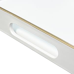 Amazon.com: DaCakeWS Serving Tray with Gold Trimming,Rectangular Sturdy ...