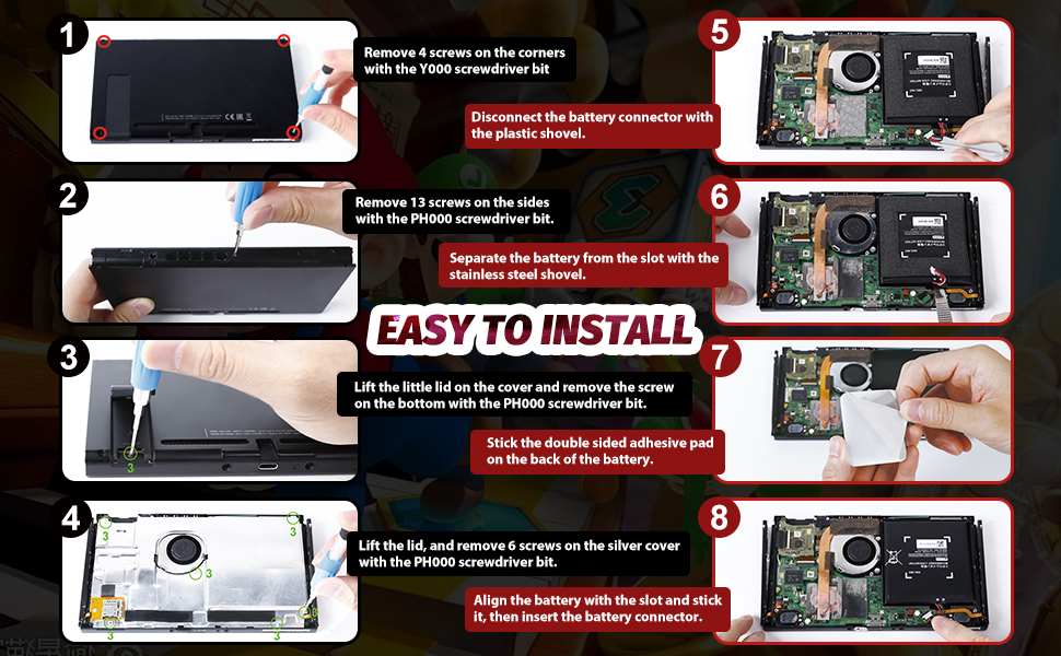 Amazon.com: UCEC HAC-003 Battery Replacement Compatible with Nintendo Switch 2017 Console HAC ...