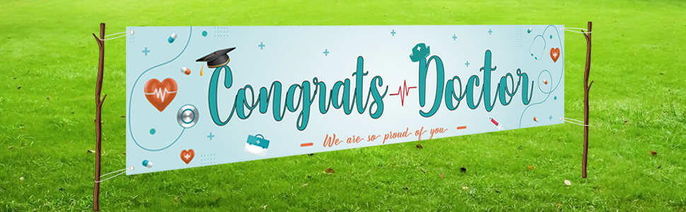 Amazon.com: Kimini-Ki Congrats Doctor Banner, 2025 Doctor Graduation Party Decorations, Dr ...