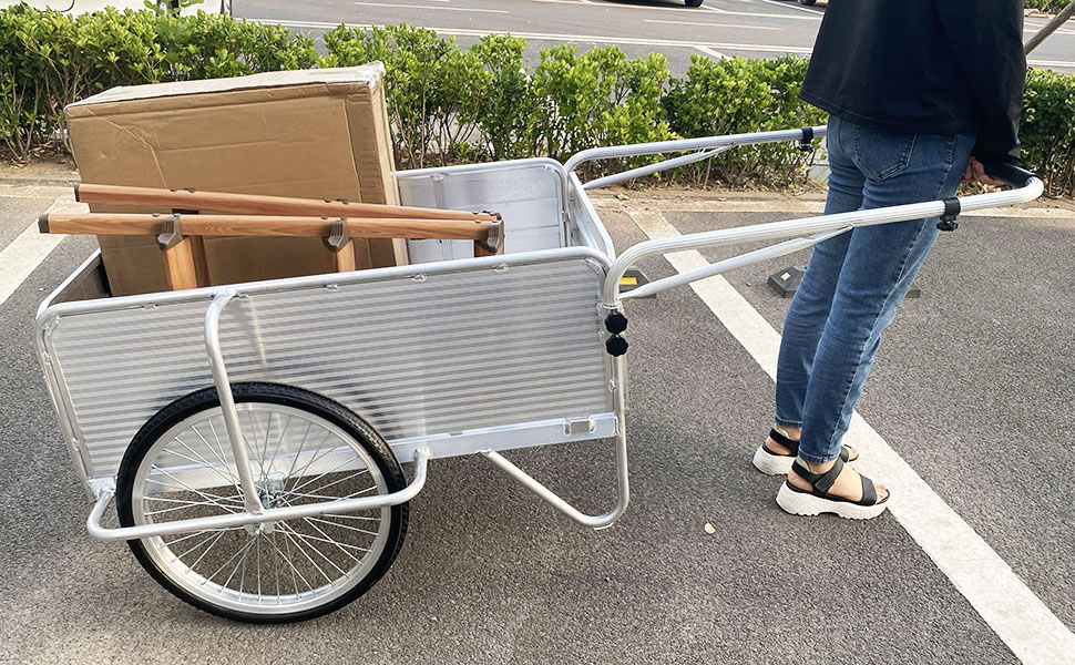 Amazon.co.jp: KoiFlow アルミ収穫台車 折りたたみ式 アルミリヤカー 手押し 運搬 配送 配達 ガーデニング 農作業 台車 荷車 収穫台車 キャリー コンパクト 運搬が ...