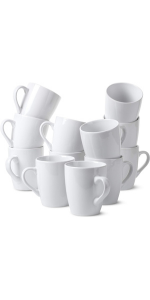 Amazon.com: BTaT- White Coffee Mugs, Set of 4, 12 oz, Fine Bone China ...