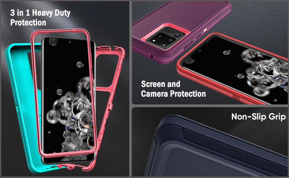 Amazon.com: YKHJKLEC for Samsung Galaxy S20 Ultra Case, Military Grade Shockproof/Drop Proof ...