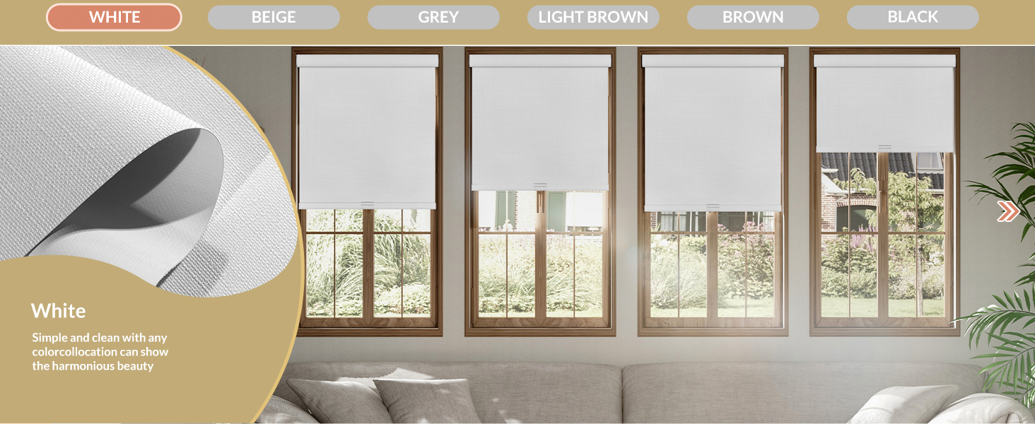 Amazon.com: HOTSOON Blackout Roller Shades for Windows,Cordless,Pull Down Roller Blinds,Thermal ...