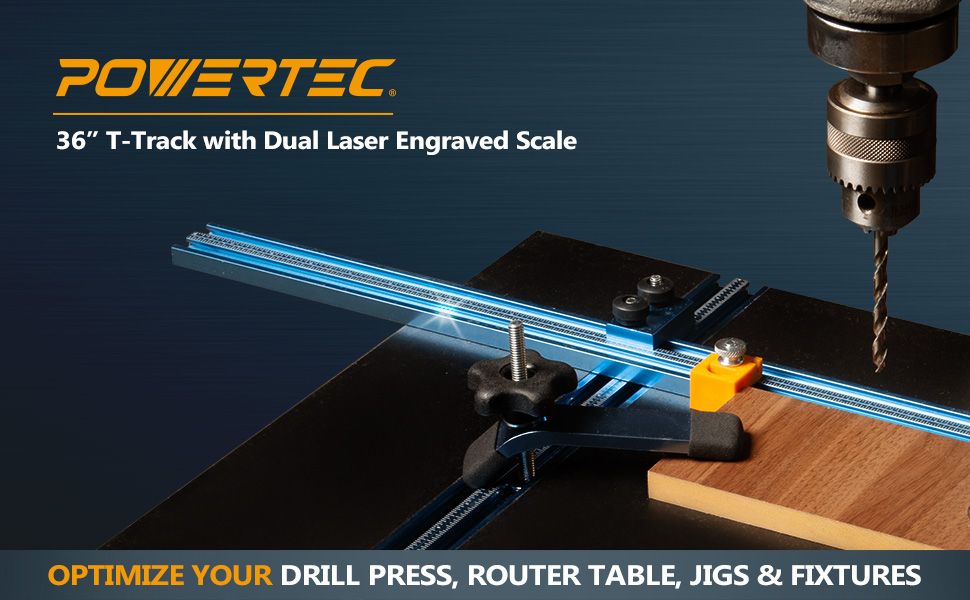 Amazon.com: POWERTEC 71667 36" Double-Cut Profile Universal T-track with Predrilled Mounting ...