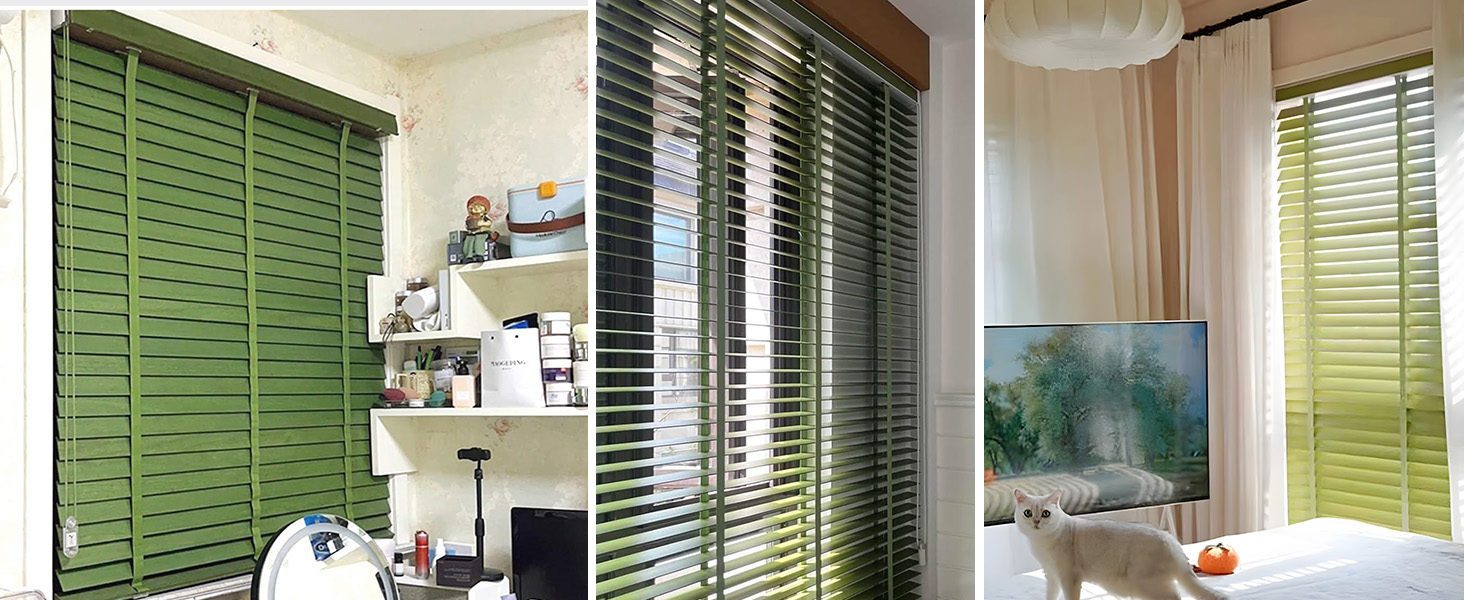 Amazon.com: EVOZEN Faux Wood Blinds 2 Inch Cordless, Room Darkening ...