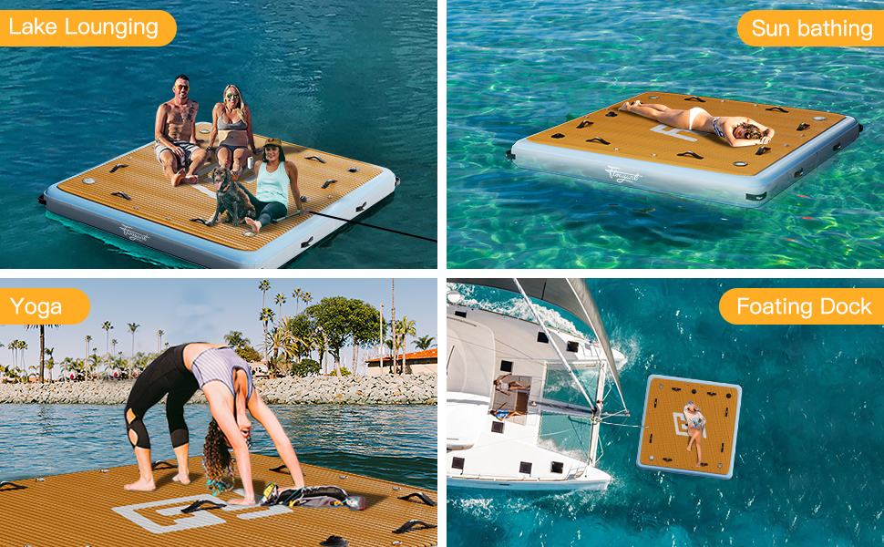 Amazon.com : FLOAYANT Inflatable Floating Dock, 7ft Swim Dock Platform ...