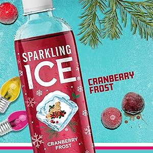 Amazon.com : Sparkling Ice, Cranberry Frost Sparkling Water, Zero Sugar Flavored Water, with ...