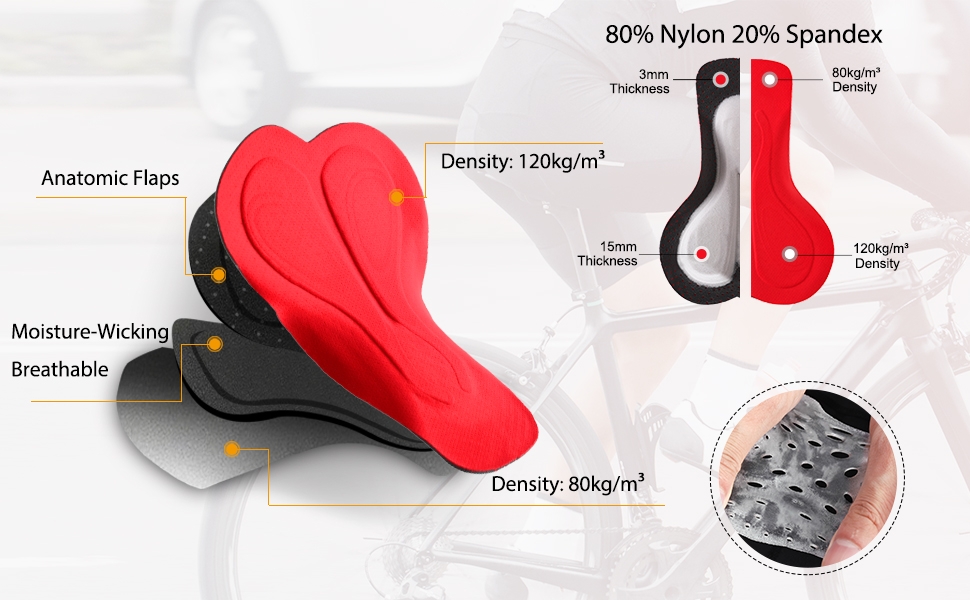 BALEAF Women's 4D Padded Bike Shorts Cycling Underwear with Padding Pockets Bicycle Gear Bike ...