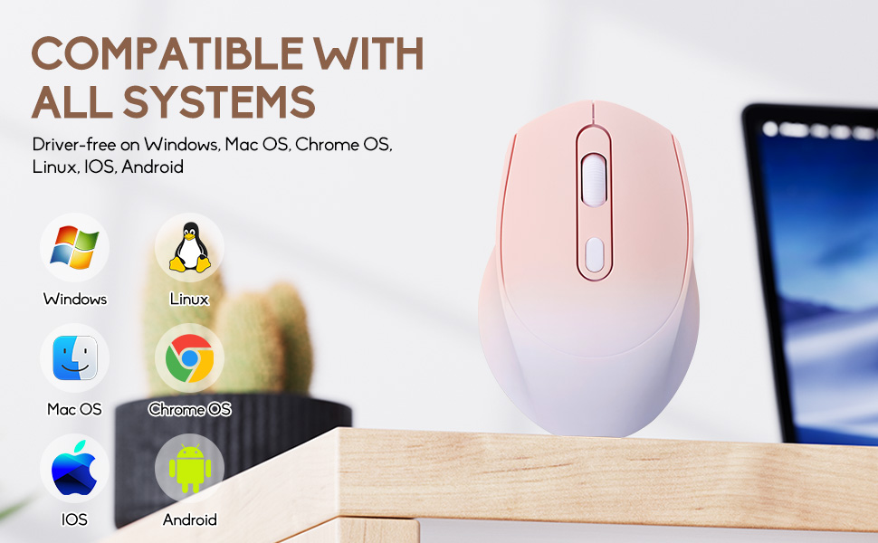 Amazon.com: Wireless Gradient Color Bluetooth Mouse,Dual Mode Rechargeable Silent Slim Laptop ...