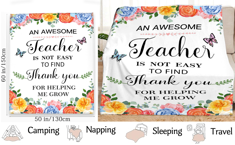 Teacher Gifts for Women Teacher Appreciation Gift Throw Blankets 50" X 60" Unique Best Gift ...