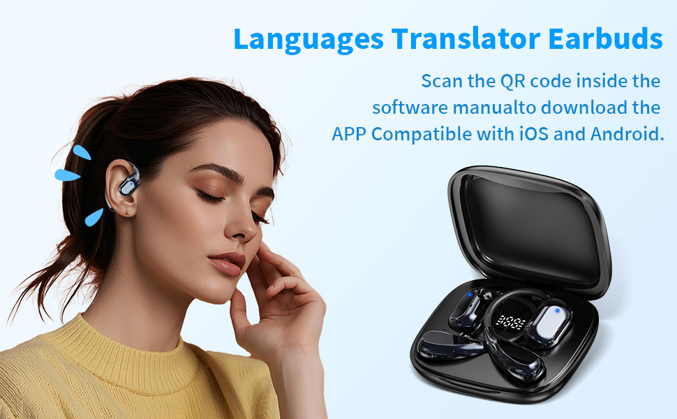 Language Translation Earbuds, AI Translator Earbuds in 150 Languages, 3-in-1 Real-Time ...