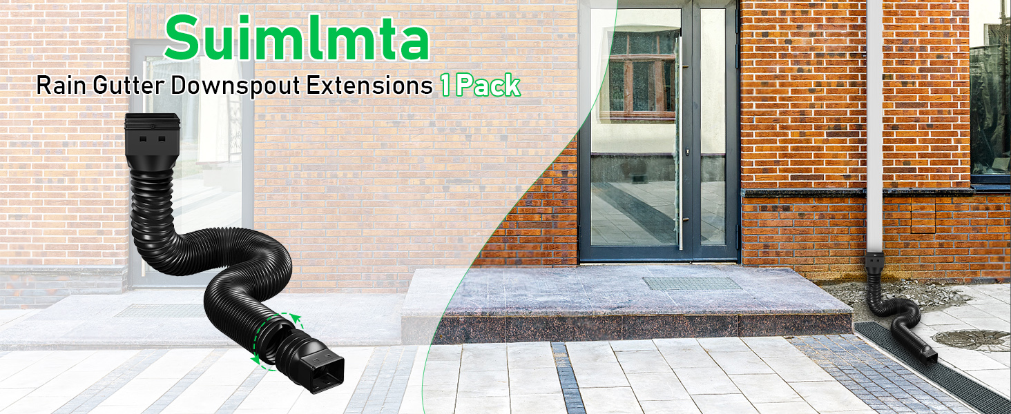 Rain Gutter Drain Extension Black Rain Gutter Downspout Extensions ...