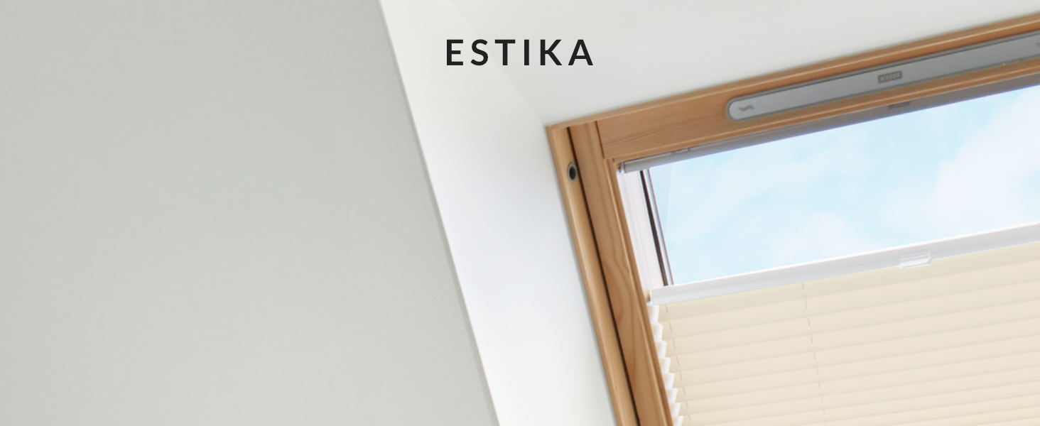 Estika Pleated blind for roof windows with drilling for Velux windows - Model: MK04 - Fabric ...