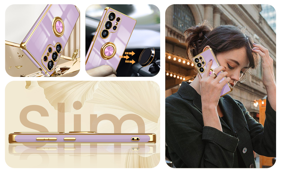 Amazon.com: Dretal for Samsung Galaxy S25 Ultra 5G Case, 2X Screen Protector, 360°Rotatable Ring ...