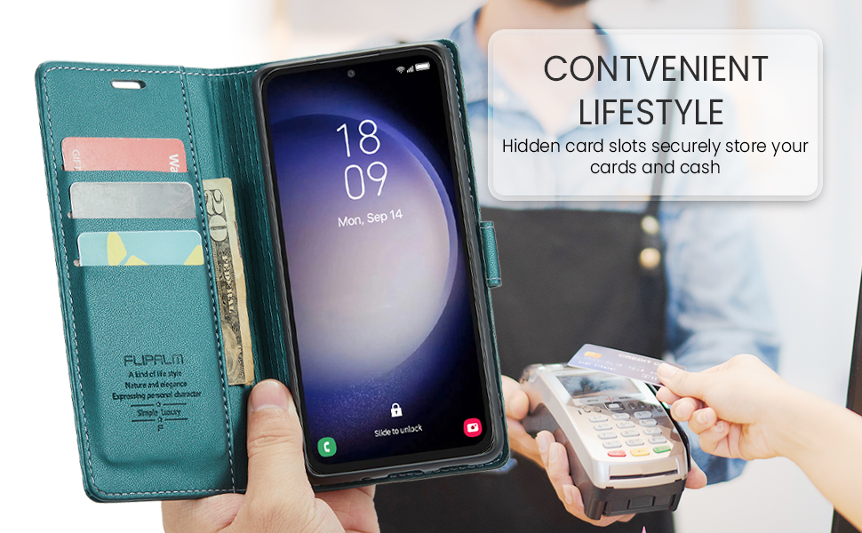 Amazon.com: for Samsung Galaxy A25 5G Wallet Case with RFID Blocking Credit Card Holder, PU ...