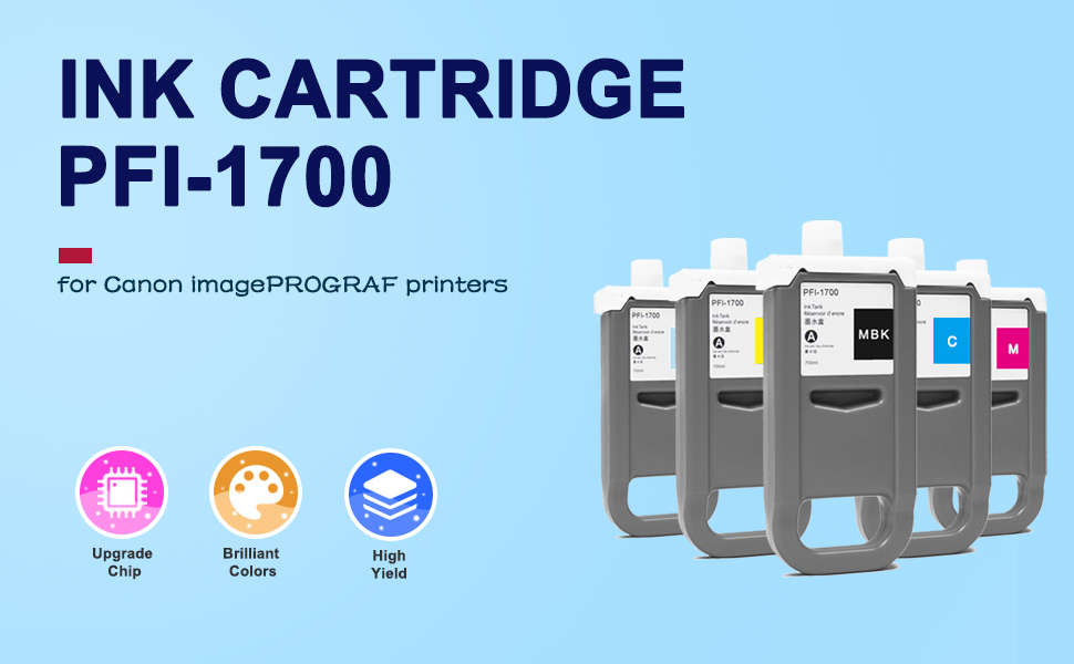 Amazon.com: KSUMEI Pfi-1700 Remanufactured Pigment Ink Cartridge Set for Canon imagePROGRAF Pro ...