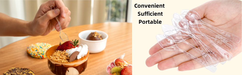 Amazon.com: Covzoe 500 Pieces Mini Spoons for Desserts, 3.7 x 0.8 Inch Small Clear Plastic ...