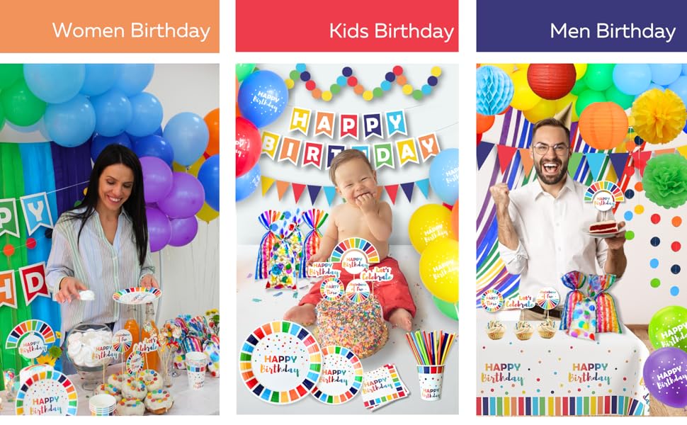 Amazon.com: 489 Pieces Happy Birthday Decorations Kit, All-in-1 Festive ...