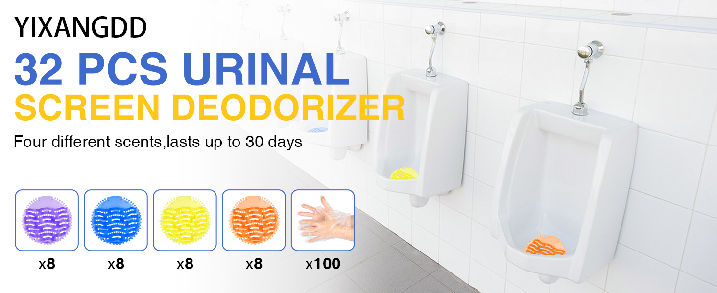 Amazon.com: 32 PACK Urinal Screen Deodorizer with 100 Gloves-3D Wave Anti-Splash Odor Protection ...