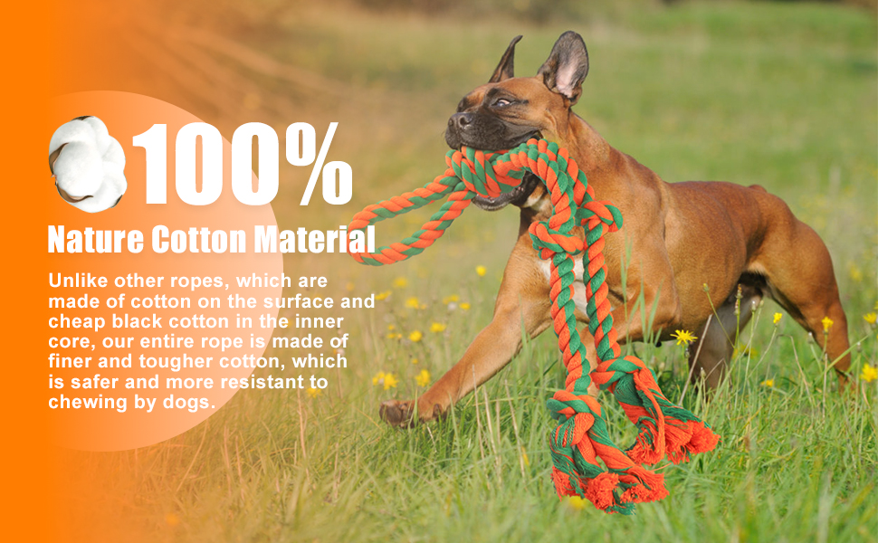 Tough Dog Rope Toys for Large and Medium Aggressive Chewers, 2 Nearly ...