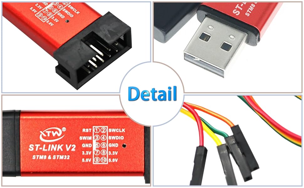 DIGISHUO ST-Link V2 Emulator Downloader Programmer STM32F103C8T6 STM8 ...