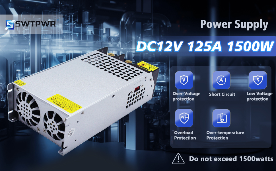 Amazon.com: New Upgraded DIY SMPS 110V 230V AC to DC 12V 125A 1500W Power Supply Adapter ...