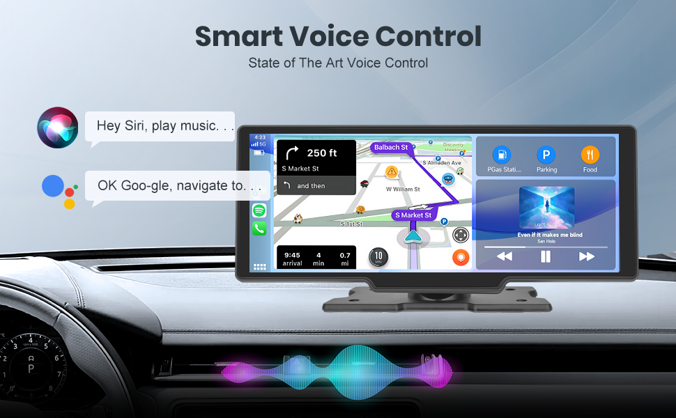 Amazon.com: Wireless Apple Carplay and Android Auto, 10.26" Portable ...