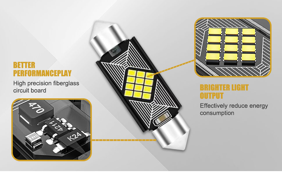 Amazon.com: HEVLE 6PCS DE3175 LED Dome Light Bulbs, Extremely Bright 31mm DE3021 6428 6430 7065 ...