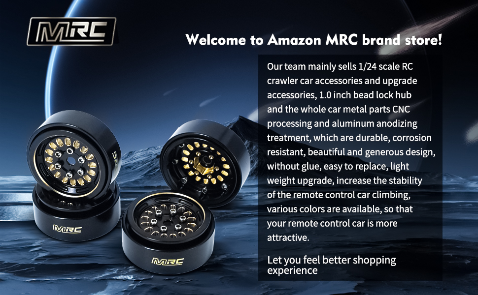 Amazon.com: MRC 1.0 Beadlock Wheels Brass Heavy Weight Black Coating (4pcs) for 1/24 SCX24 Dodge ...