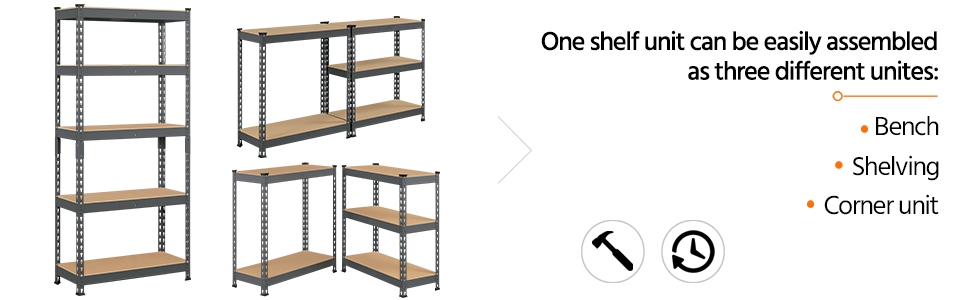Amazon.com: Topeakmart 2 PCS 5-Tier Utility Shelves, Metal Storage ...