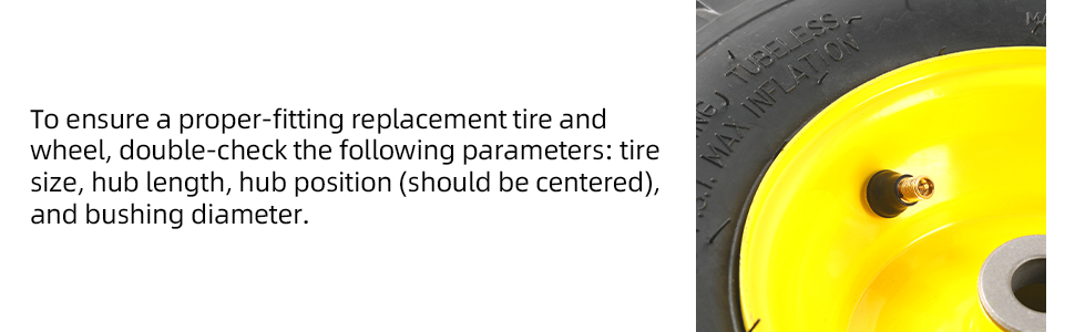 Amazon.com: AR-PRO 13x5.00-6 Tire and Wheel Assembly (2-Pack), Tubeless Lawn Mower Tire with Rim ...
