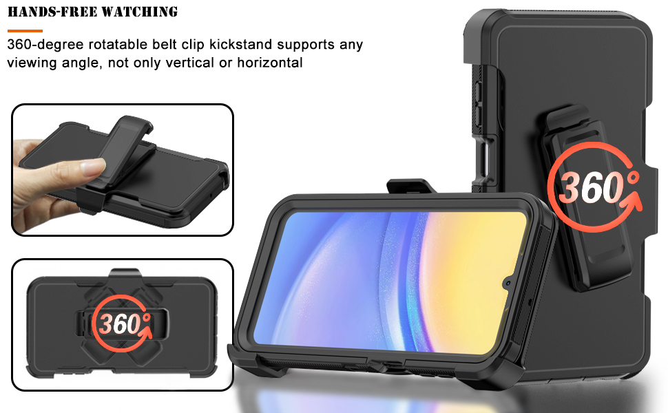 Amazon.com: TMIDVFV Compatible with Samsung Galaxy A15 5G Case, with Belt Clip Holster Heavy ...