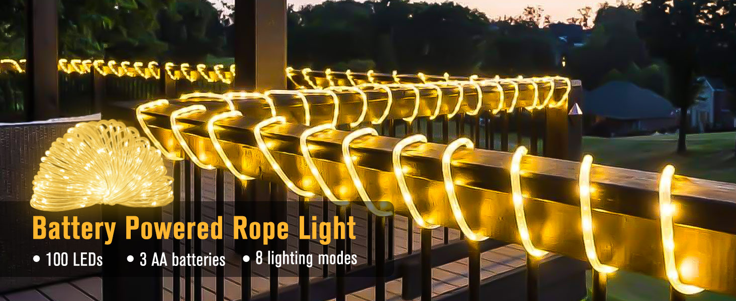 Amazon.com: POTIVE 66Ft Battery Powered String Lights with Remote, 2 ...