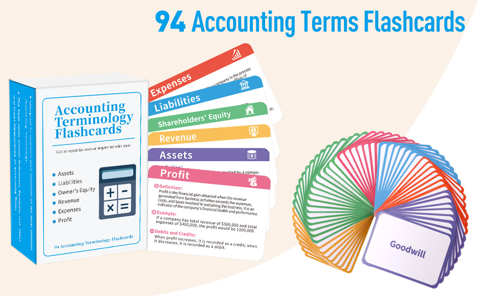 Amazon.com: Accounting Terminology Flash Cards for Financial Students ...