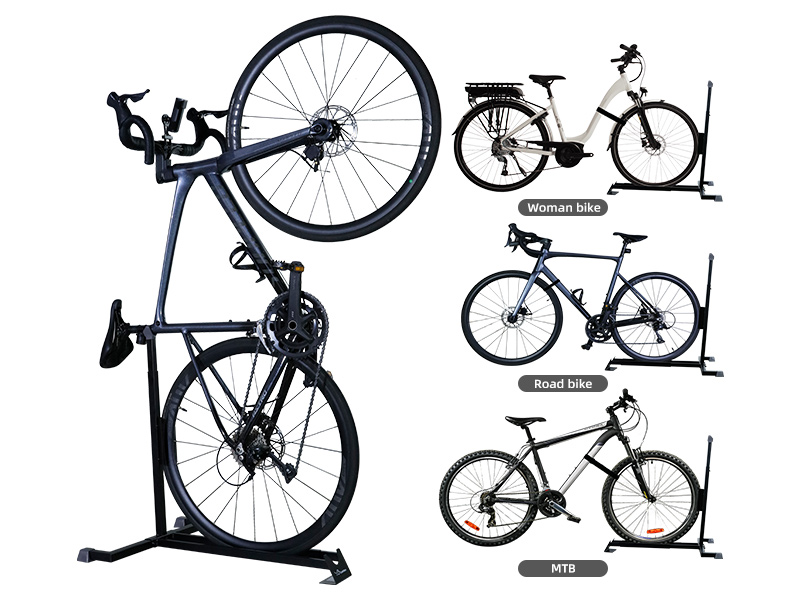 CCLIFE Fahrradständer Boden von Mountainbike und Rennrad Freistehend Vertikaler und Horizontaler ...