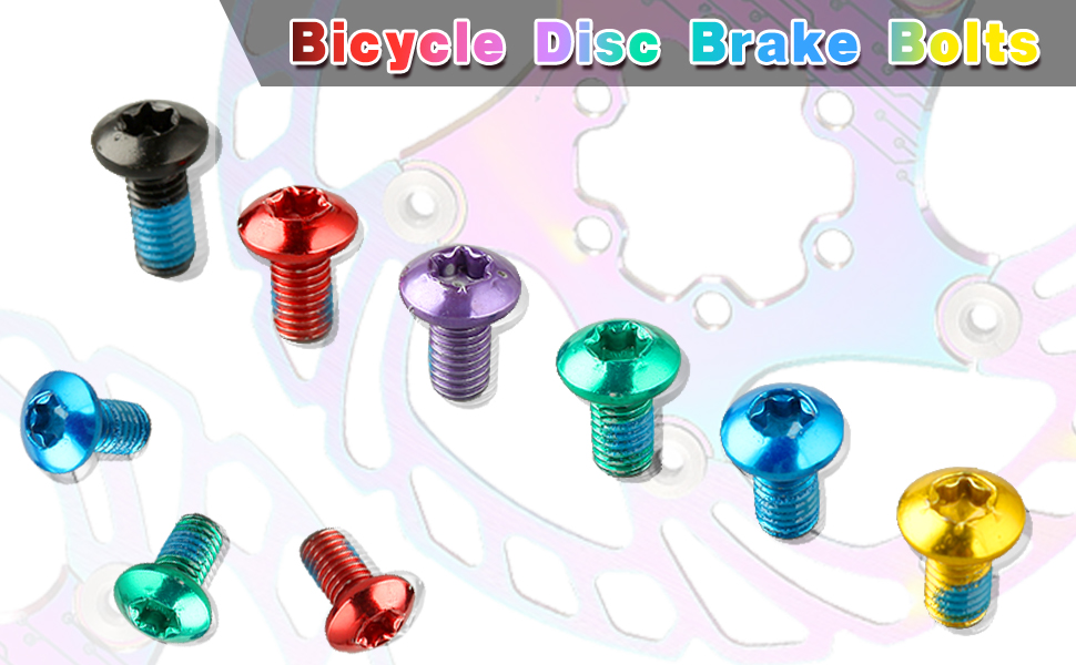 LEONTOOL 12 Pcs Bike Disc Brake Rotor Bolts M5x10mm Black Bicycle Rotor Bolts with 1 Pcs T25 ...