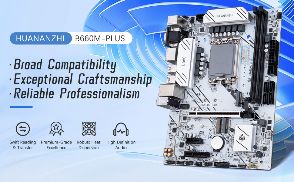 Amazon.com: HUANANZHI LGA 1700 Intel 12ª/13ª placa base B660M Plus M ...