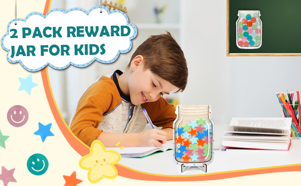 Amazon.com : 2 Pack Reward Jar for Kids,Star Jar Reward System ...