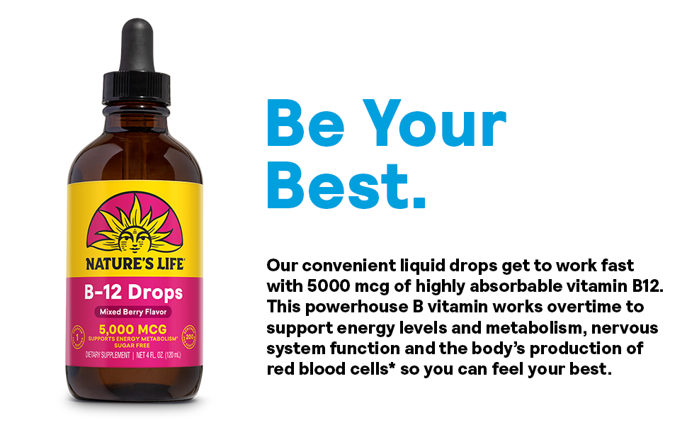 Amazon.com: Nature's Life B12 Drops 5000 mcg - Vitamin B12 ...