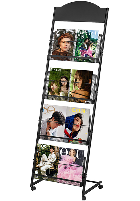 Amazon.com: LIWSHWZ Magazine Rack Floor Standing,Brochure Display Stand, 4 Pockets Metal ...