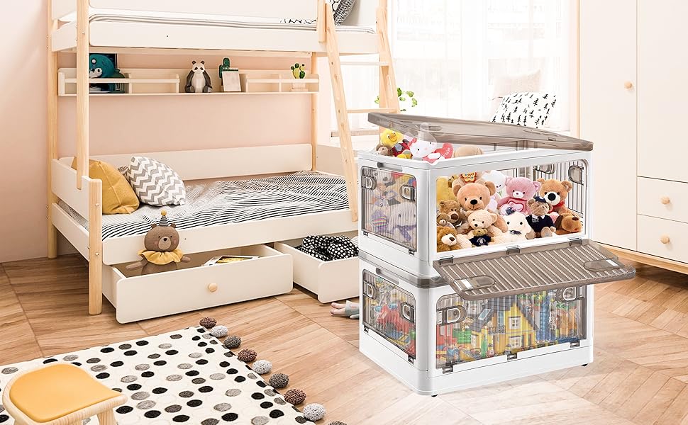 LINYAPRY 28 Liters Storage Bins with Lids, 2 Packs Large Plastic ...