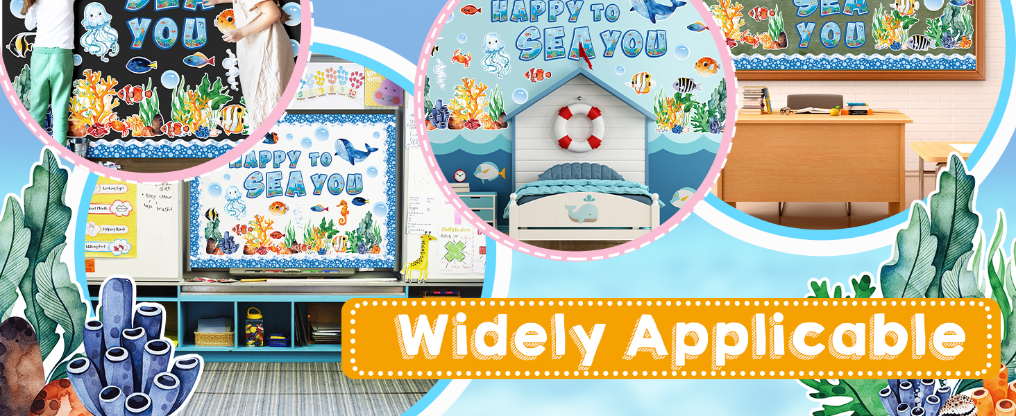 Amazon.com: JarThenaAMCS 112Pcs Ocean Fish Bulletin Board Decor Set ...