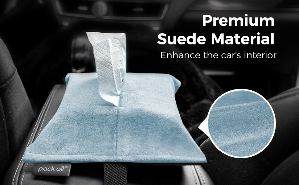 Amazon.com: pack all Car Tissue Holder, Premium Suede Sun Visor Napkin Holder for Car, Universal ...