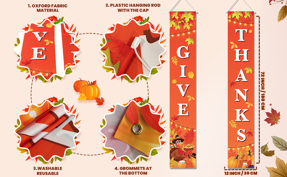 Amazon.com: KatchOn, Give Thanks Banner for Front Door - Large 72x12 ...