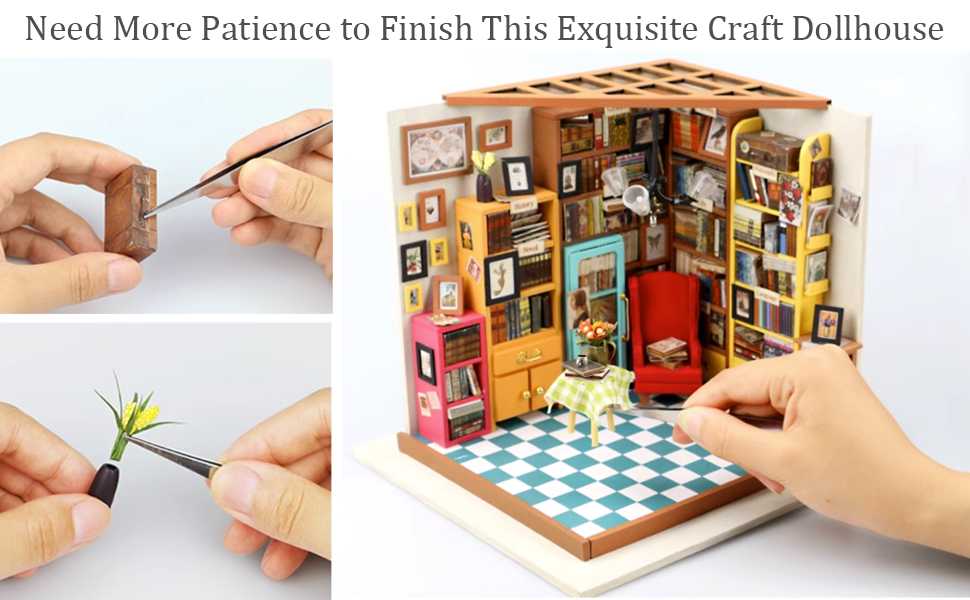 Amazon.com: Plustopoy DIY Miniature House Kit, Tiny Model House Kit with Light and Dust Proof ...