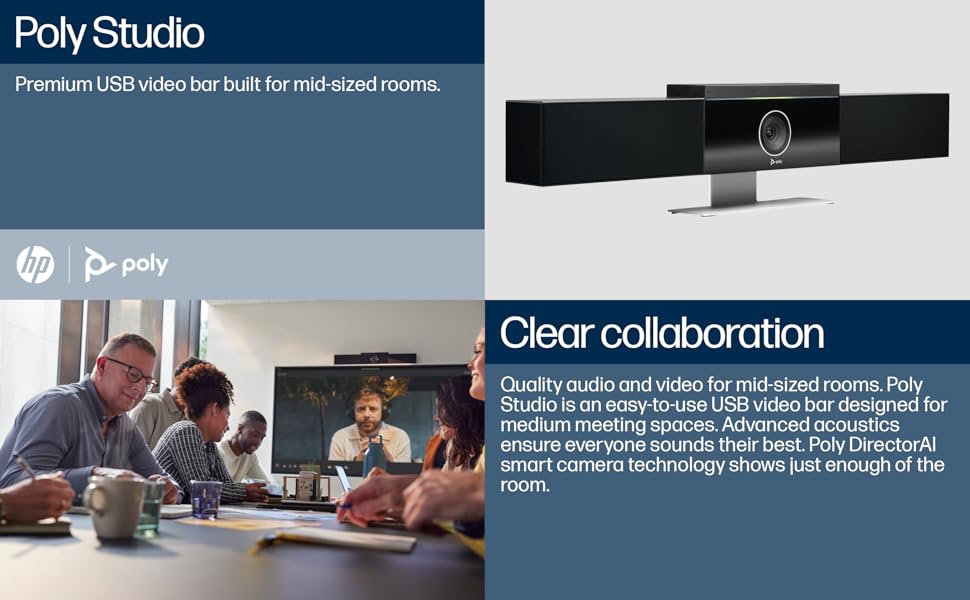 Poly Studio - 4K USB Video Conference System (Polycom) - Camera ...