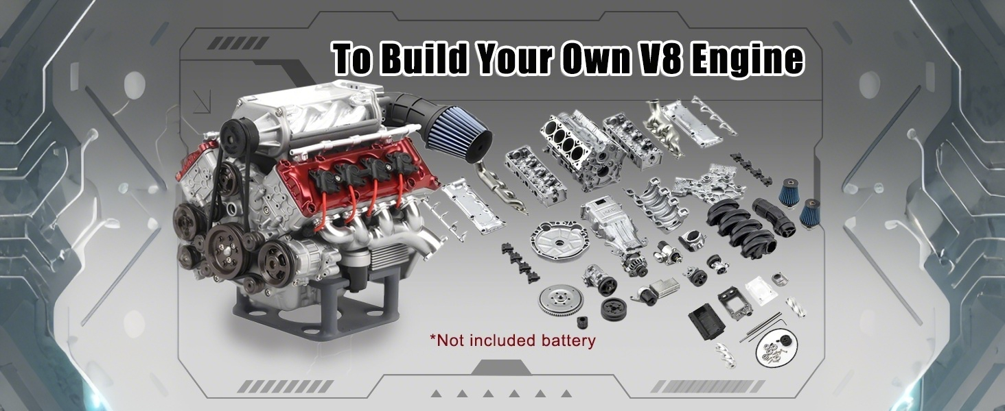 Amazon.com: Mini V8 Engine Kits That Runs - V8 Engine Model Kits, Cison ...