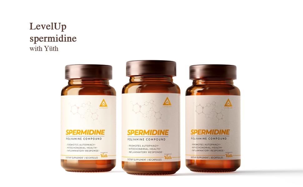 Amazon.com: LevelUp Spermidine Capsules, Most Researched Spermidine, 99% Concentration, 100x ...